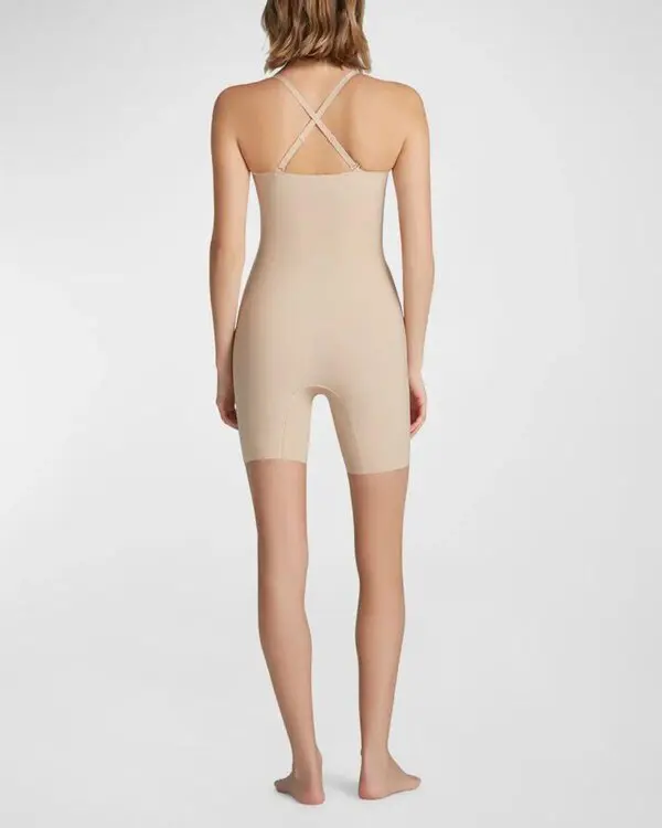 Commando Zone Smoothing Mid-thigh Bodysuit - Tnu-beige