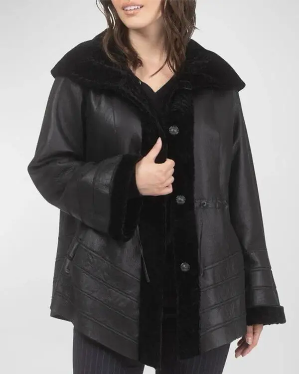 Gorski Reversible Lamb Shearling Jacket - Black