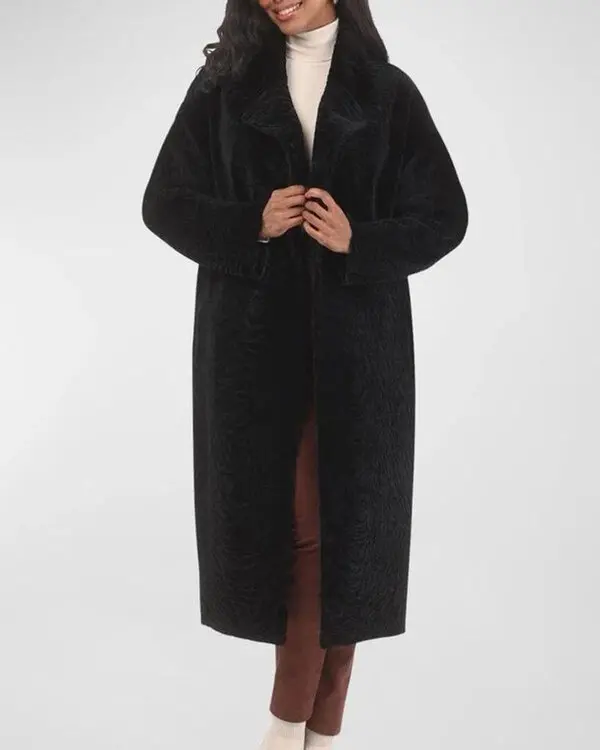 Gorski Reversible Shearling Coat - Black