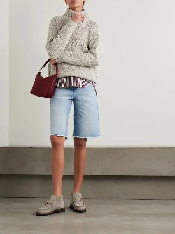 Purdey Cable-knit Wool And Cashmere-blend Turtleneck Sweater