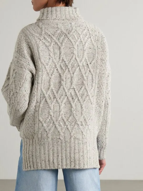 Purdey Cable-knit Wool And Cashmere-blend Turtleneck Sweater
