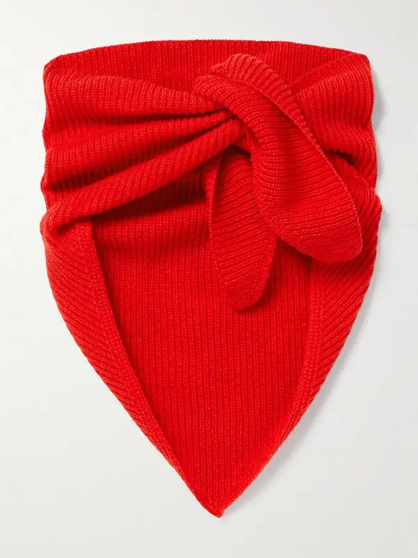 Daughter Fionn Ribbed Cashmere Scarf - Red