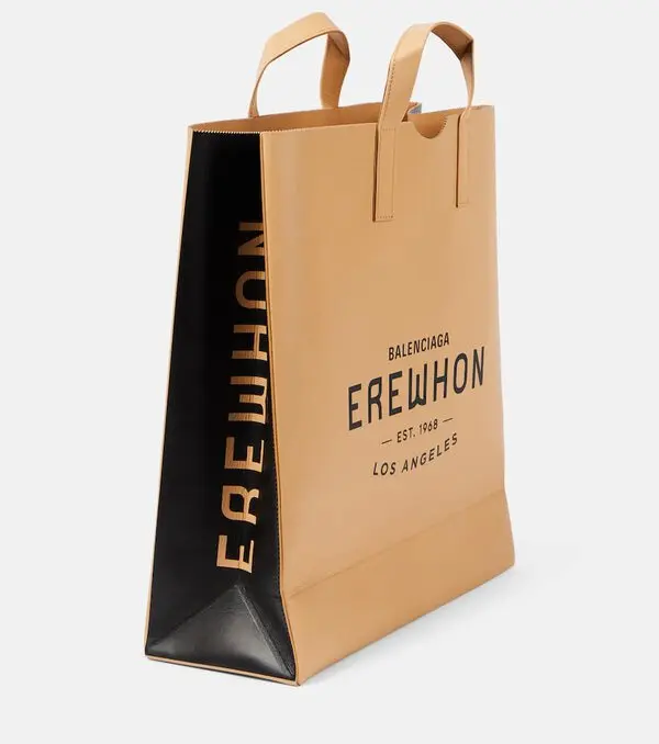 Balenciaga Erewhon Leather Tote Bag - Black | Editorialist