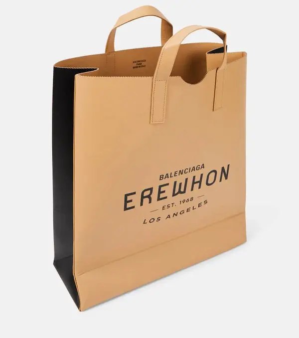 Balenciaga Erewhon Leather Tote Bag - Black | Editorialist