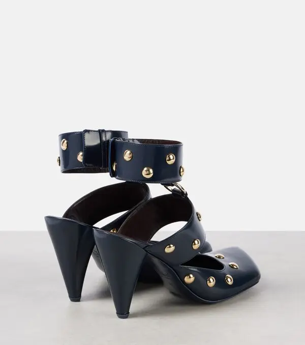 Chloé Jade Studded Leather Pumps - Blue