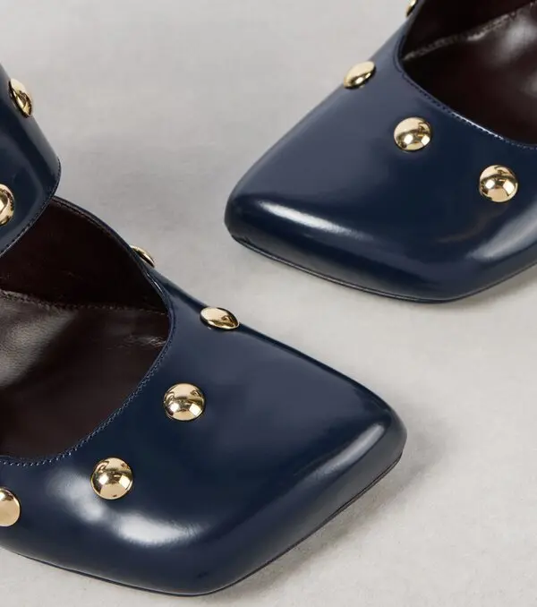 Chloé Studded Leather Pumps - Blue