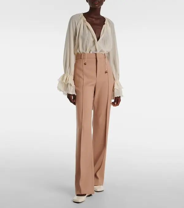 Chloé Polly Leather Mary Jane Flats - White