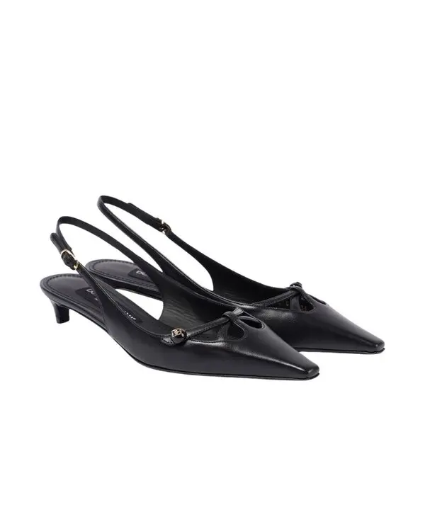 Dolce & Gabbana Leather Slingback Pumps - Black