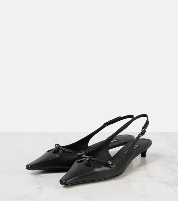 Dolce & Gabbana Leather Slingback Pumps - Black