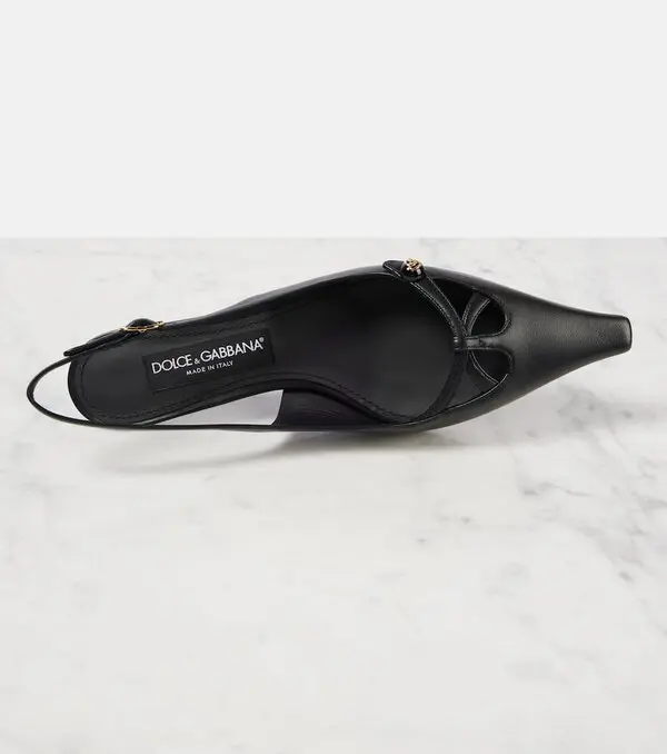 Dolce & Gabbana Leather Slingback Pumps - Black