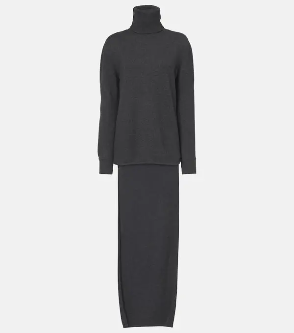 Givenchy Asymmetric Wool Sweater Dress - Grey