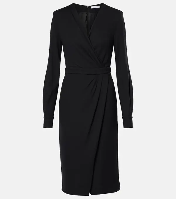 Max Mara Virtus Gathered Jersey Midi Dress