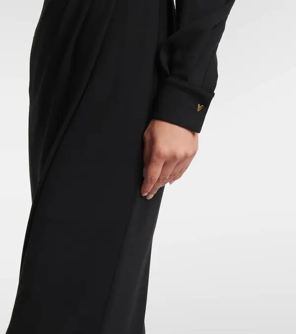 Max Mara Virtus Gathered Jersey Midi Dress