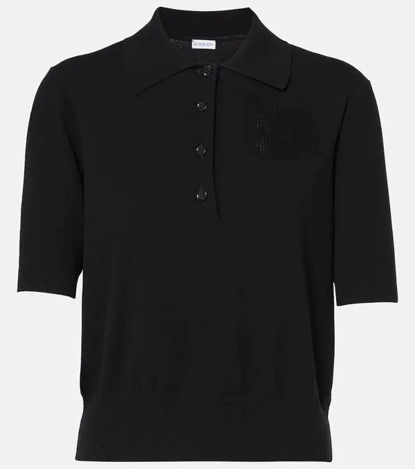 Burberry Cotton-blend Polo Shirt - Black