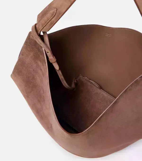 Khaite Lotus Medium Suede Tote Bag - Brown