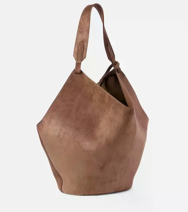 Khaite Lotus Medium Suede Tote Bag - Brown