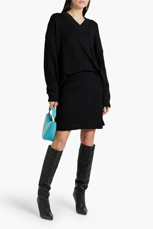 Missoni Crochet-knit Wool-blend Mini Skirt - Black