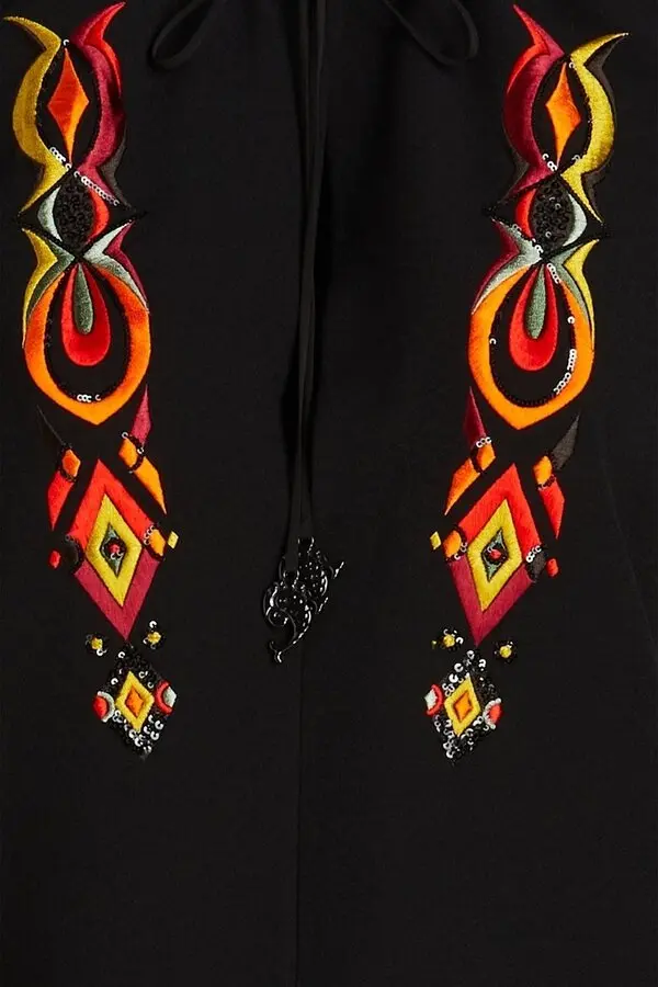 Emilio Pucci Embroidered Stretch-crepe Blouse