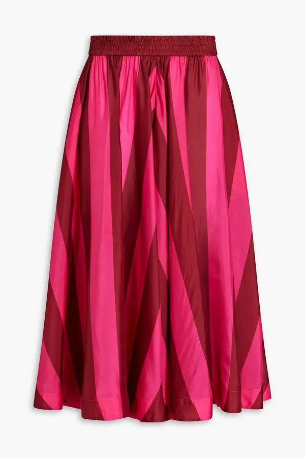Zimmermann Striped Silk-voile Midi Skirt