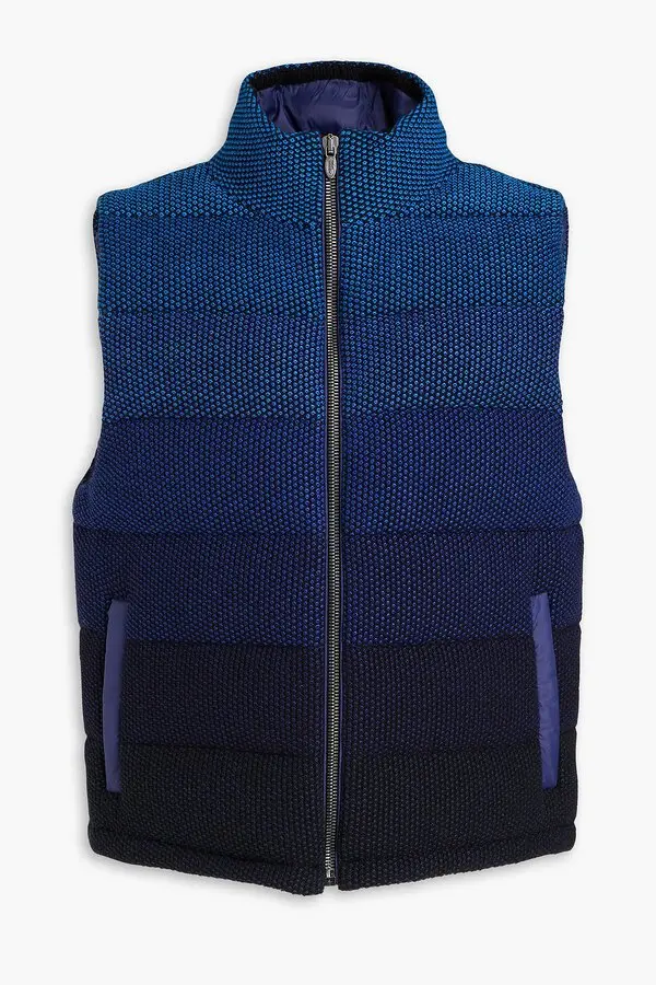 Missoni Dégradé Quilted Bouclé-knit Down Vest - Indigo