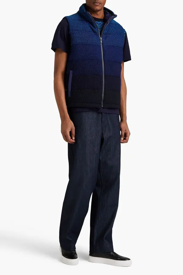Missoni Dégradé Quilted Bouclé-knit Down Vest - Indigo