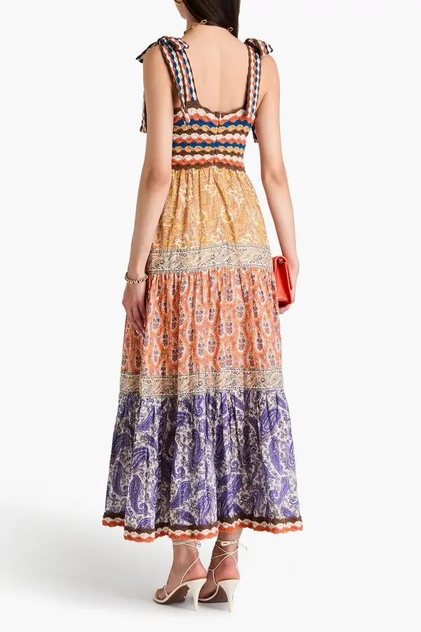 Zimmermann Paisley-Print Cotton-Voile And Crochet Maxi Dress In Multicolor  - 75% Off | Editorialist