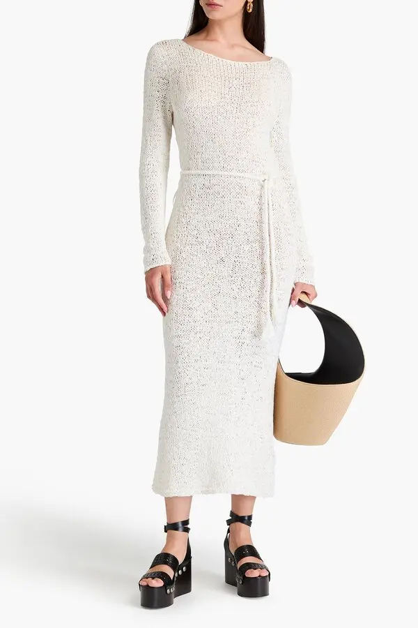 Zimmermann Belted Cotton-blend Midi Dress