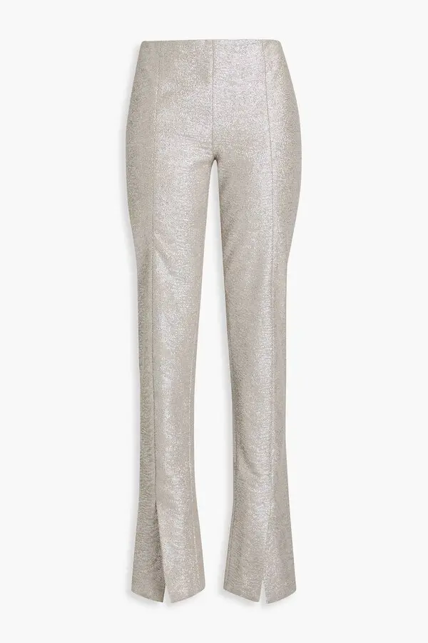 Zimmermann Metallic Cotton-bouclé Straight-leg Pants