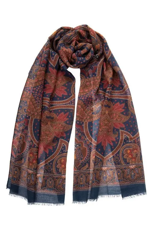 ELIZABETTA Uffiziwool Scarf - Indigo Blue