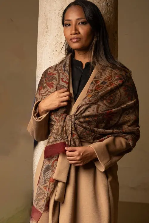 ELIZABETTA Uffiziwool Scarf - Travertine Beige