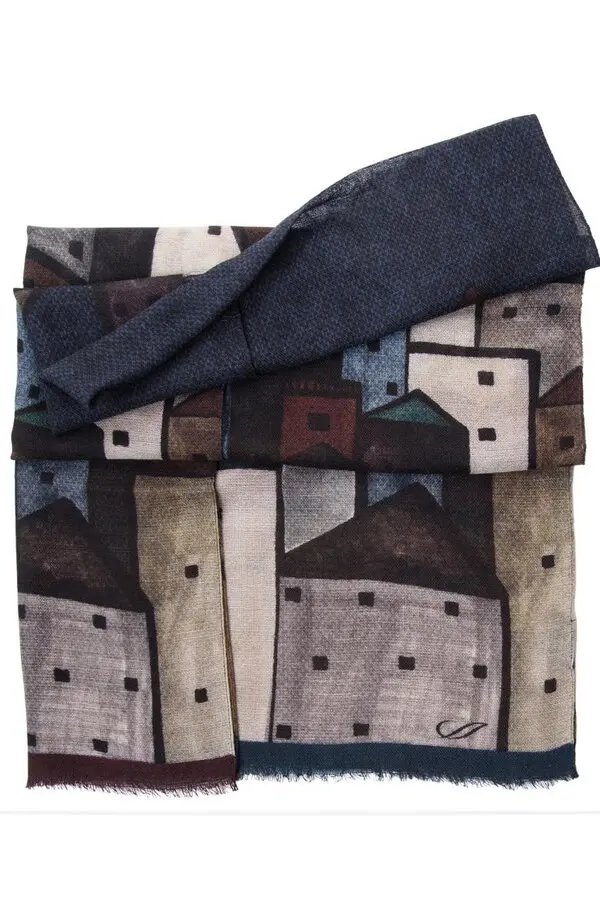 ELIZABETTA Villaggiowool Scarf - Navy