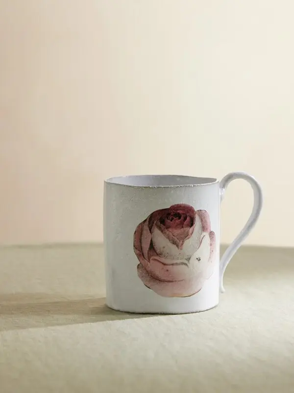 ASTIER DE VILLATTE John Derian Rose And Insect Glazed Ceramic Mug - White