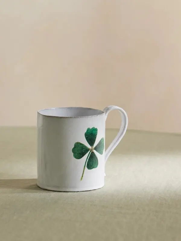 ASTIER DE VILLATTE John Derian Clover Glazed Ceramic Mug - White