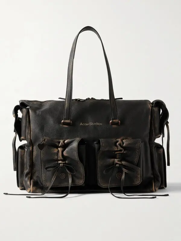 Acne Studios Distressed Leather Shoulder Bag - Brown
