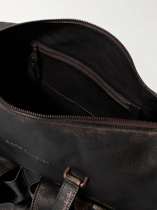 Acne Studios Distressed Leather Shoulder Bag - Brown