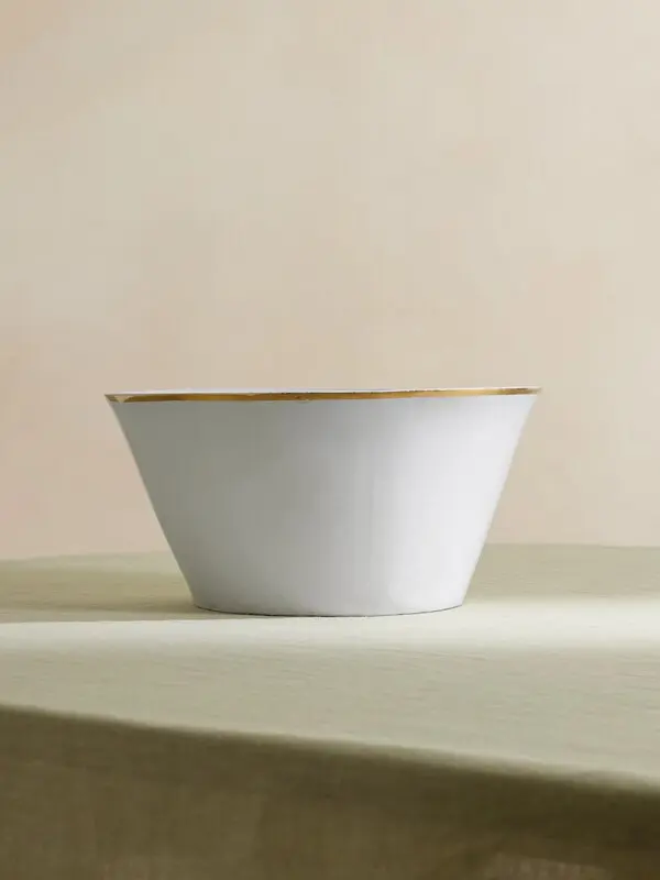 ASTIER DE VILLATTE Crésus Large Gold-plated Ceramic Salad Bowl - White