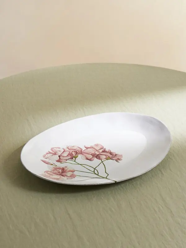 ASTIER DE VILLATTE John Derian Nerium Oleander Ceramic Platter - White
