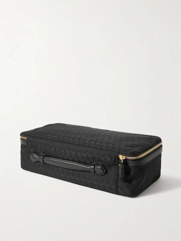 ANYA HINDMARCH Leather-trimmed Nylon-jacquard Hair Kit