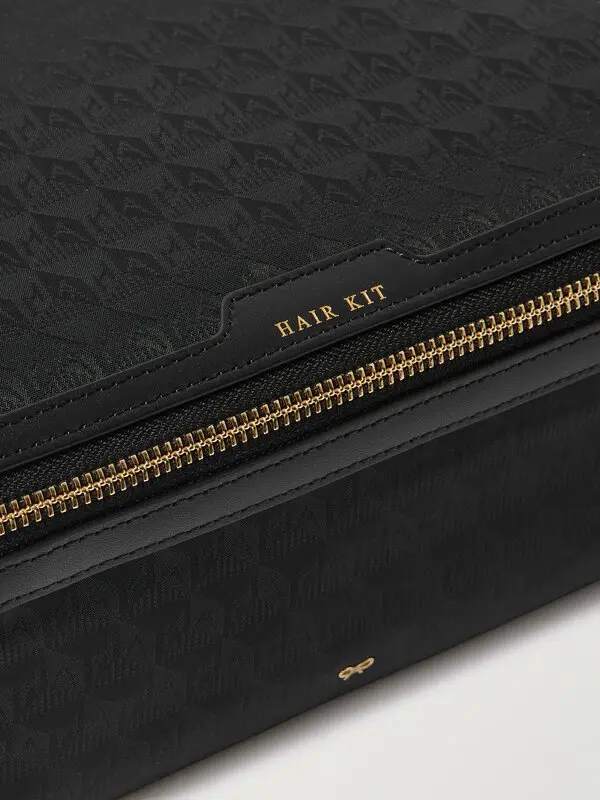 ANYA HINDMARCH Leather-trimmed Nylon-jacquard Hair Kit