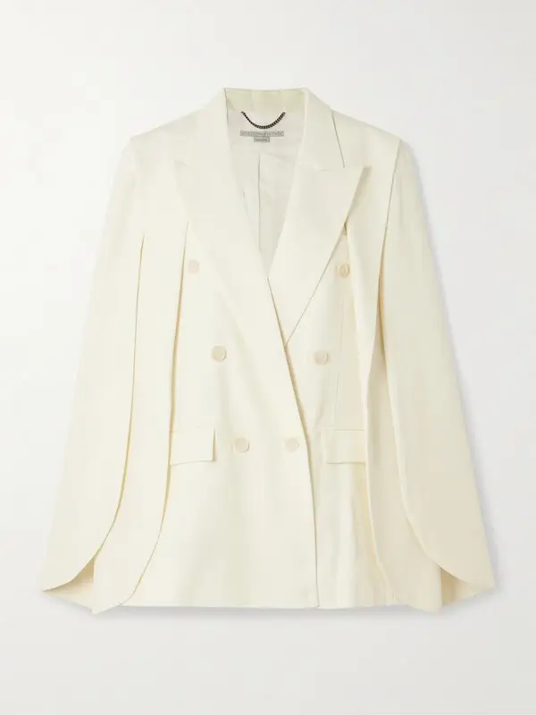 Stella McCartney Cape-effect Wool-blend Twill Blazer - Cream