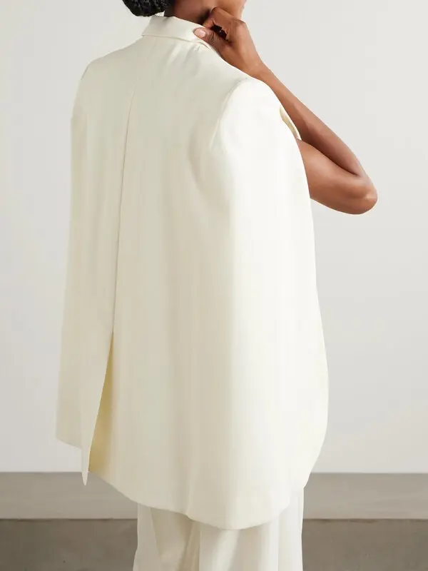 Stella McCartney Cape-effect Wool-blend Twill Blazer - Cream