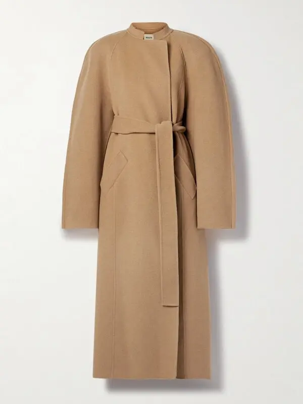Khaite Rothen Oversized Belted Wool Coat - Brown