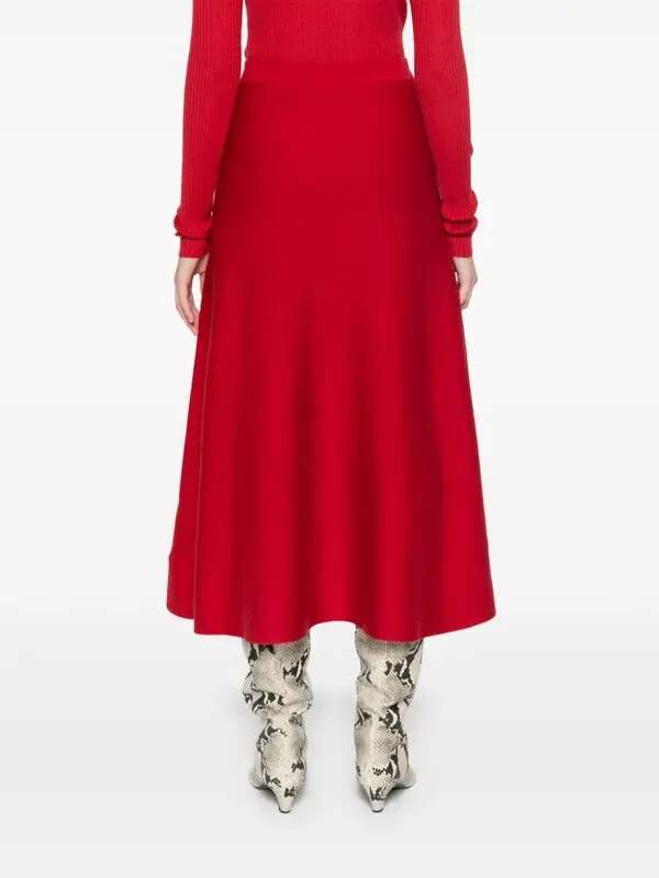 Gabriela Hearst Freddie Midi Skirt - Red