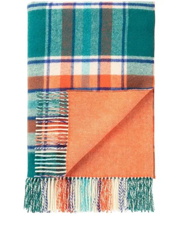 Johnstons Of Elgin Double-face Wool Throw - Orange