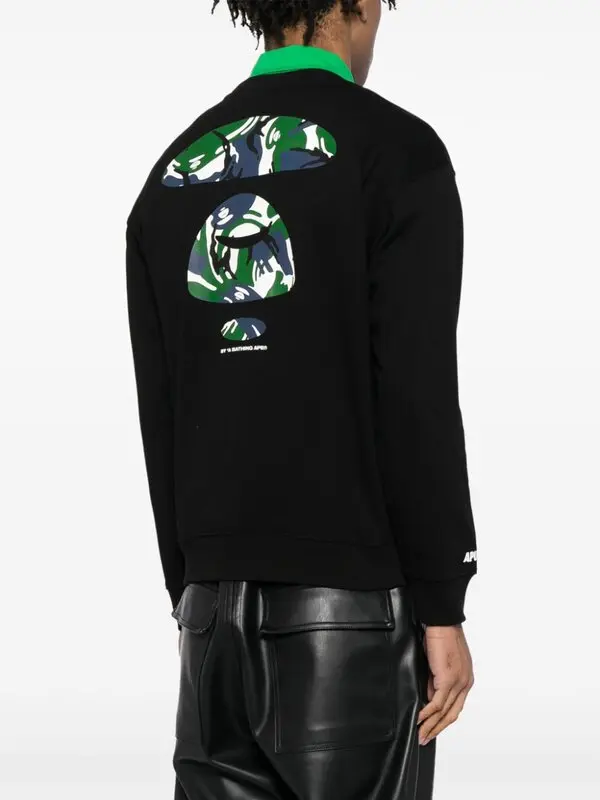 AAPE BY *A BATHING APE Logo Crew Neck Sweatshirt - Black