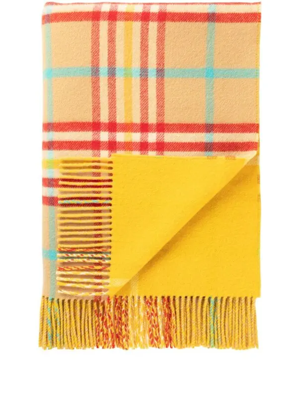 Johnstons Of Elgin Double-face Lambswool Throw - Yellow
