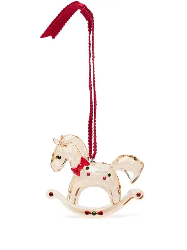 SWAROVSKI Gingerbread Rocking Horse Ornament - Pink