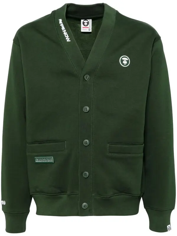 AAPE BY *A BATHING APE Logo Cardigan - Green