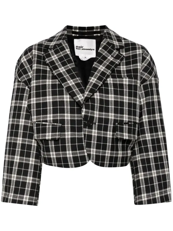 Noir Kei Ninomiya Checked Cropped Blazer