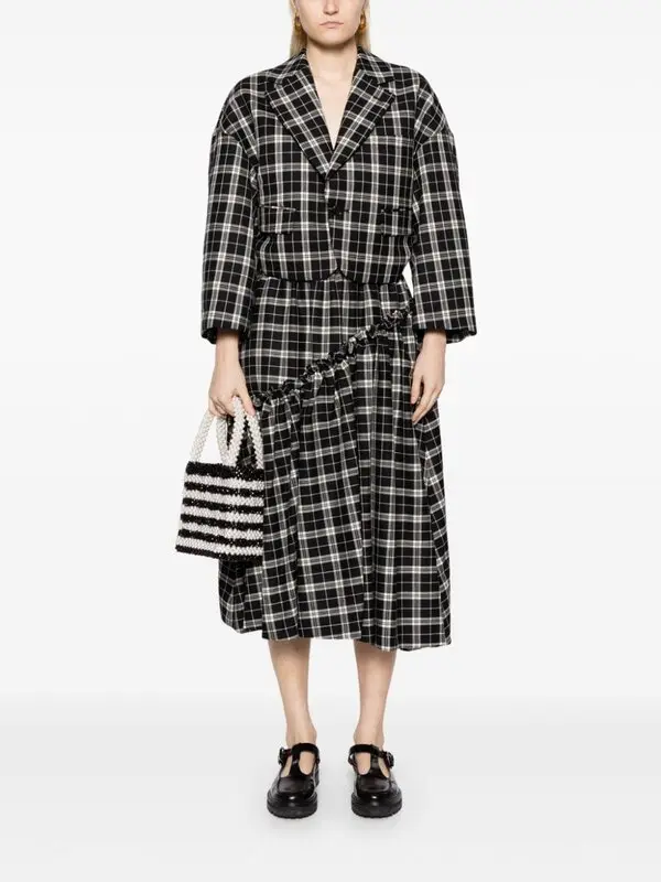 Noir Kei Ninomiya Checked Cropped Blazer